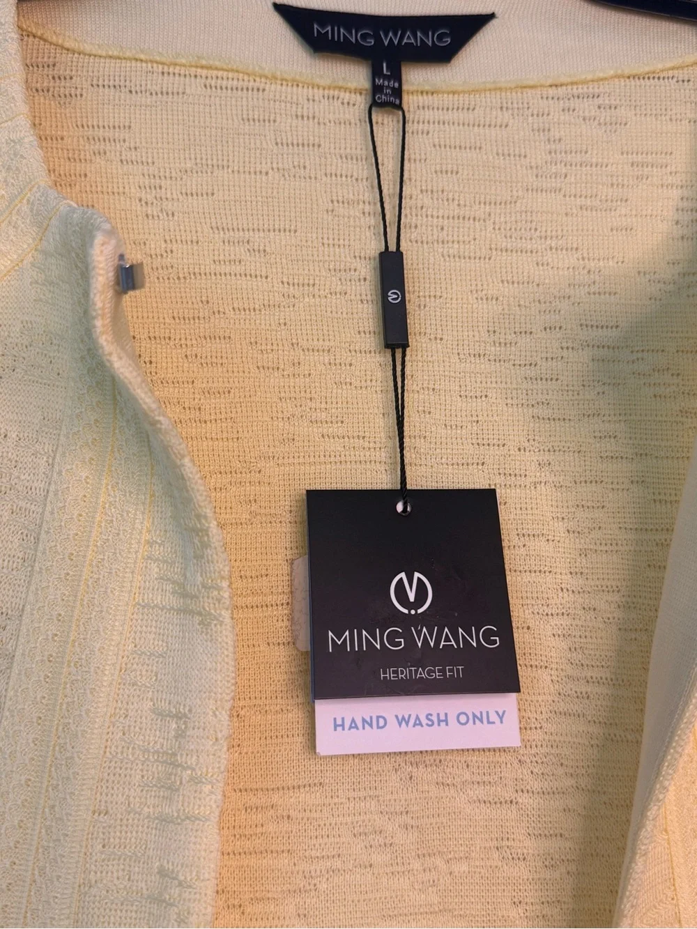 Ming Wang | Jackets & Coats | Ming Wang Yellow Openfront Textured Swing ...